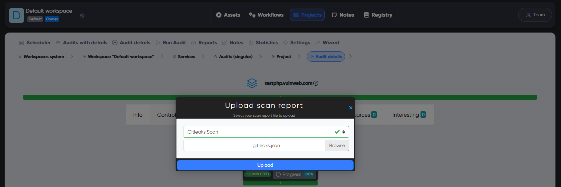DefectDojo Upload | Cryeye Project