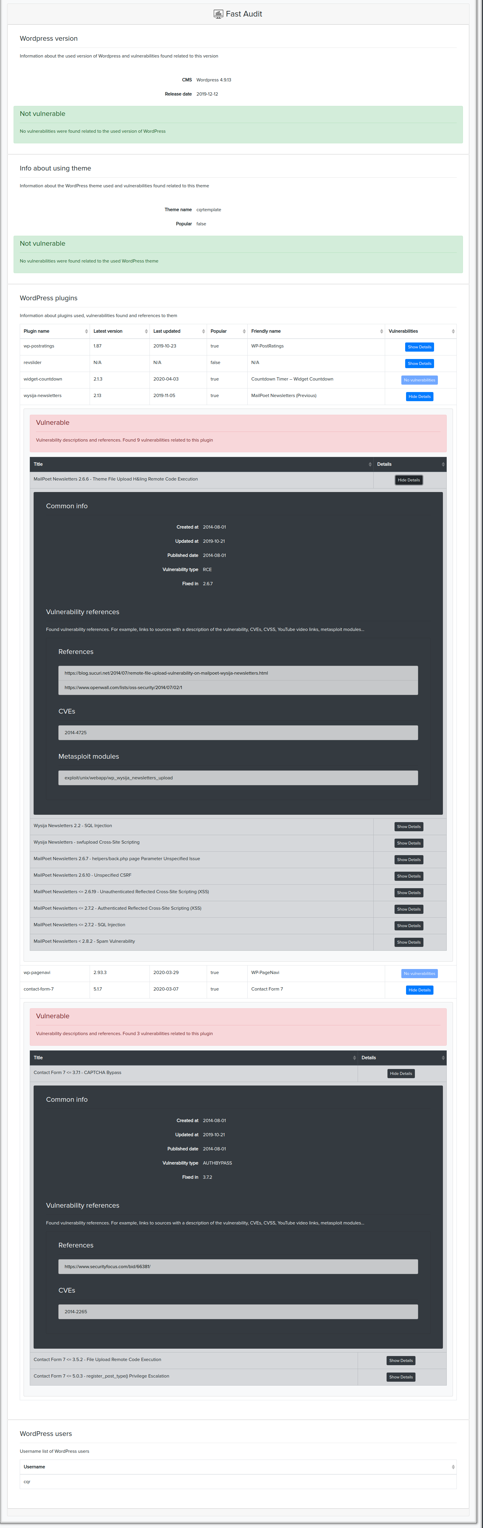 Fast Audit | Cryeye Project