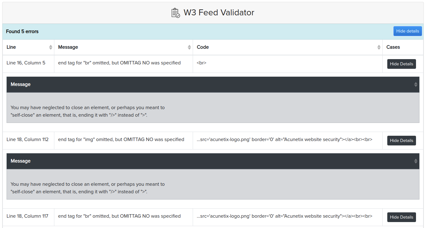W3 Feed Validator | Cryeye Project